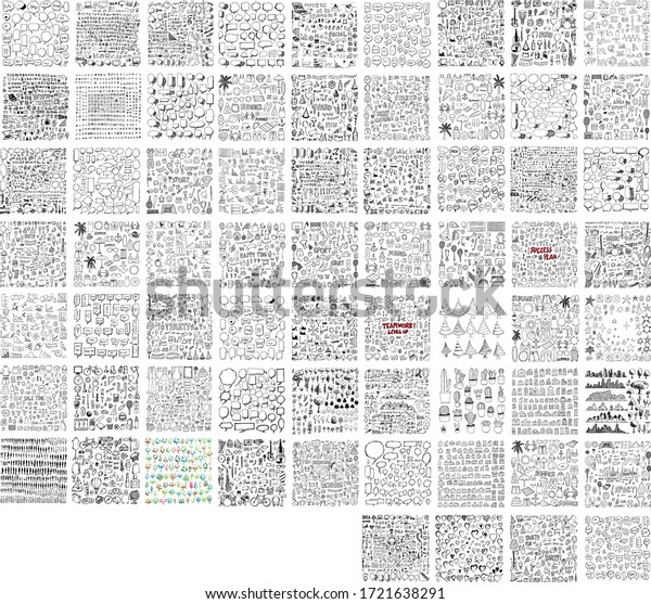 Big Collection Doodle Vector Illustration Business Stock Vector ...