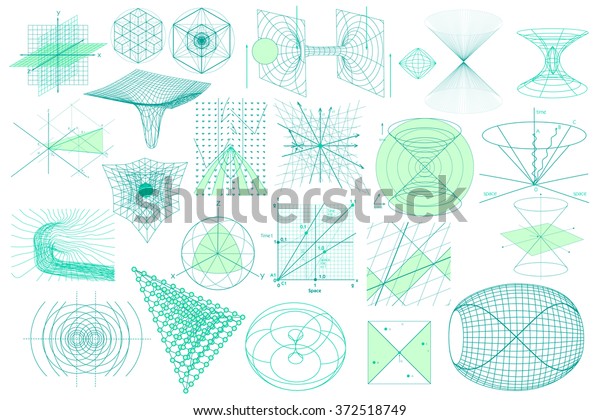 Big Collection Elements Symbols Schemes Physics Stock Vector (Royalty ...