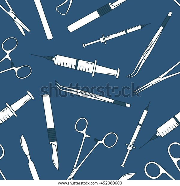 Big Collection Medical Tools Hand Drawn Stock Vector (Royalty Free ...