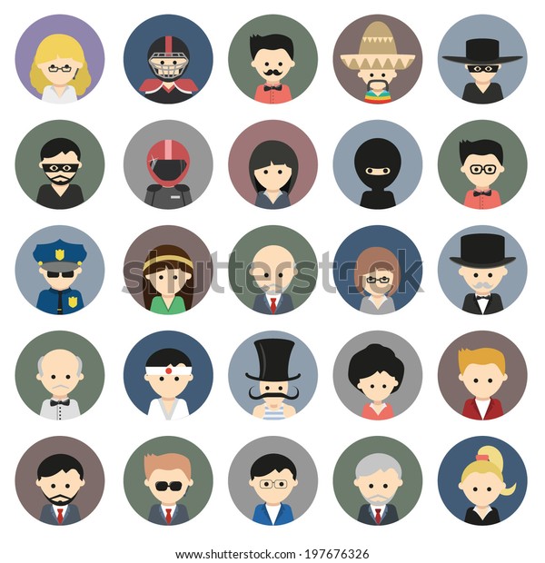 Big Collection People Icons Vector Eps10 Stock Vector (Royalty Free ...