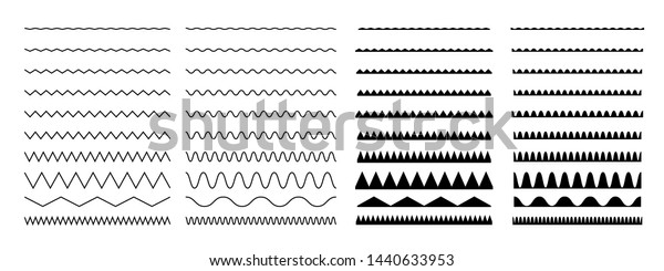 Big Collection Seamless Wavy Lines Graphic Stock Vector (Royalty Free ...