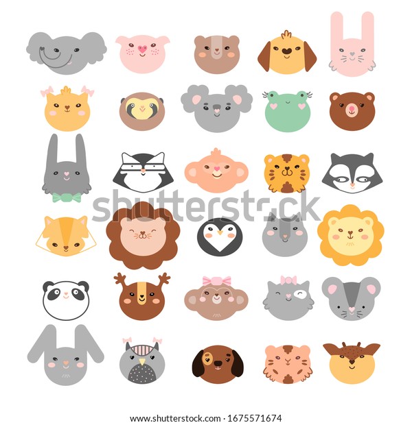 Big Color Set 30 Animals Birds Stock Vector (Royalty Free) 1675571674 ...