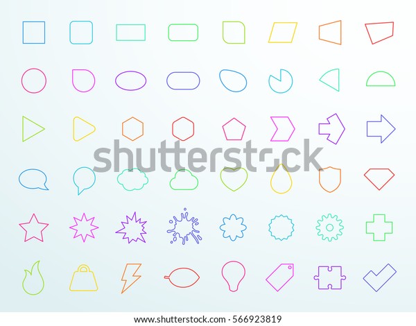 Big Colourful Generic Outline Icon Shapes: เวกเตอร์สต็อก (ปลอดค่า ...