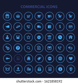 Big Commercial Icon Set Trendy Flat Stock Vector (Royalty Free ...