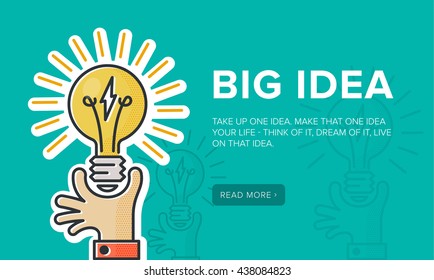 Big Creative Idea Banner Illustration Stock Vector (Royalty Free ...