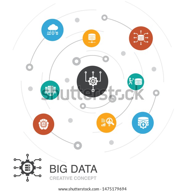Big Data Colored Circle Concept Simple Stock Vector (Royalty Free ...