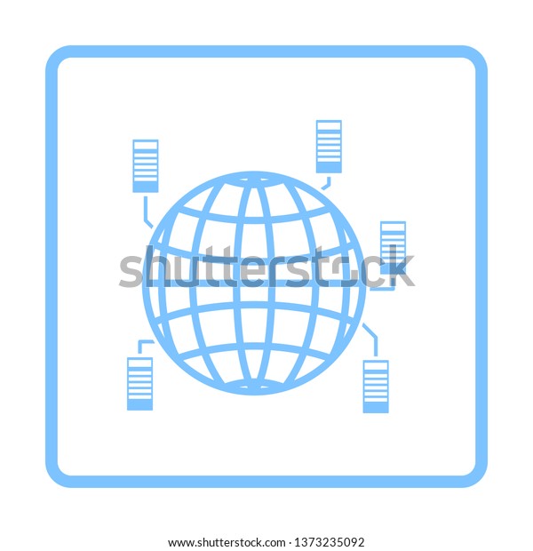 Big Data Icon Blue Frame Design Stock Vector (Royalty Free) 1373235092 ...