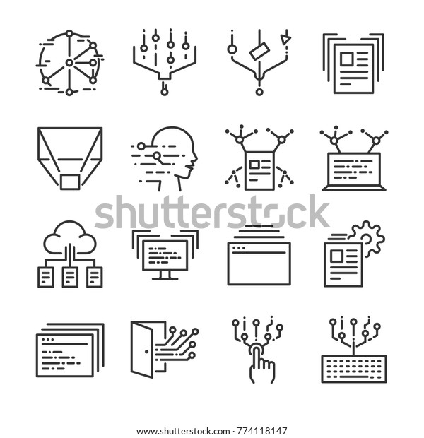 Big Data Icon Set. Einschließlich der: Stock-Vektorgrafik (Lizenzfrei ...