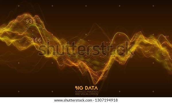 Big Data Orange Wave Visualization Futuristic Stock Vector (Royalty ...