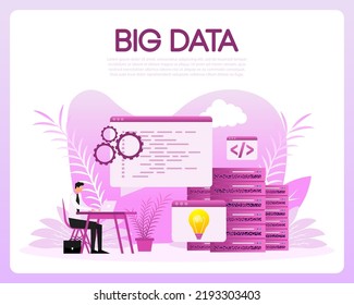 Big Data People Vector Illustration Finance Stock Vector (Royalty Free ...