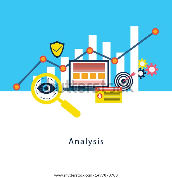 Big Data Research Concept Flat Design Stock Vector (Royalty Free ...