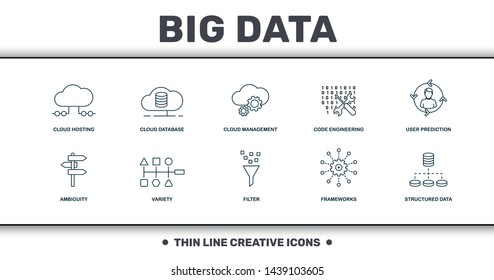 Big Data Set Icons Collection Includes Stock Vector (Royalty Free ...