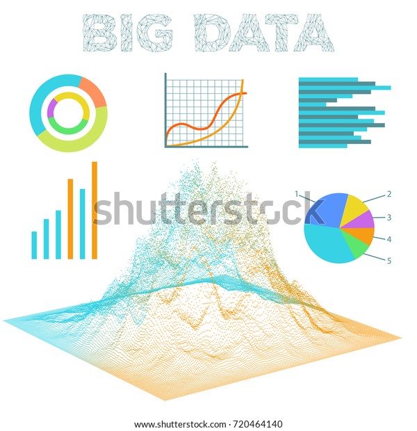 Big Data Visualization Diagrams Bar Line Stock Vector (Royalty Free ...