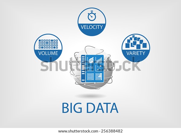 Big Data Volume Velocity Variety Analytics Stock Vector (Royalty Free ...