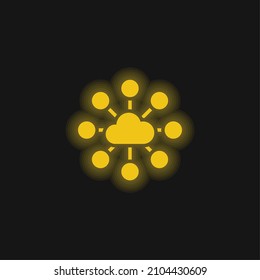 Big Data Yellow Glowing Neon Icon Stock Vector (Royalty Free ...