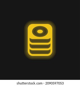 Big Database Yellow Glowing Neon Icon Stock Vector (Royalty Free ...
