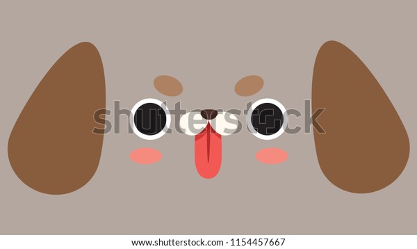 Big Dog Face Wallpaper Vector Illustration: เวกเตอร์สต็อก (ปลอดค่า ...