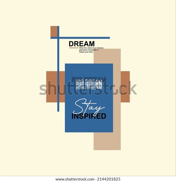 Vektor Stok Big Dream Stay Inspired Simple Vintage (Tanpa Royalti ...