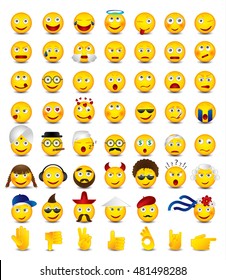 Big Emoticons Set Stock Vector (Royalty Free) 481498288 | Shutterstock