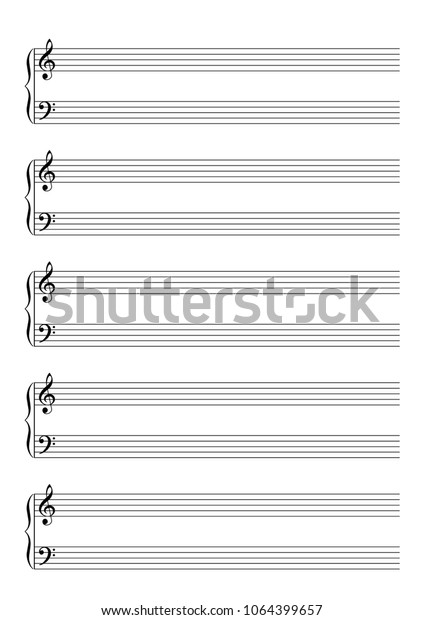 Big Empty Grand Stave G Clef Stock Vector (Royalty Free) 1064399657