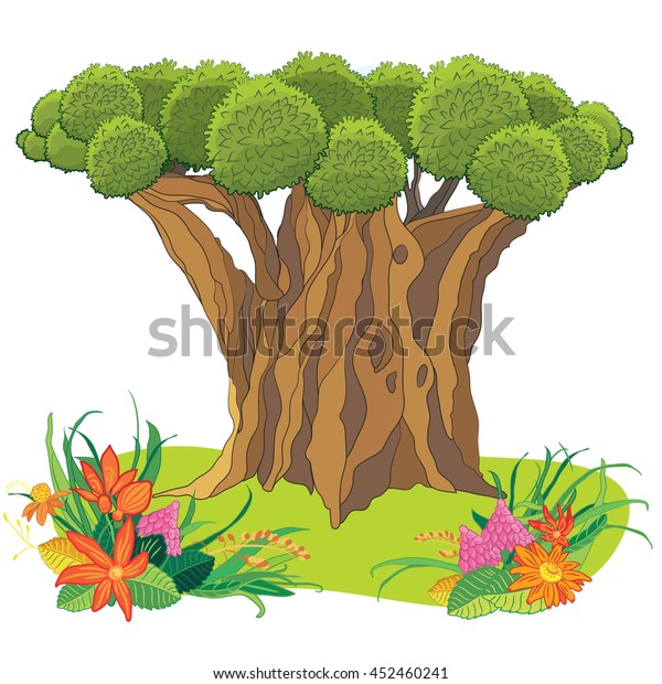 Big Fairy Tree Flowers Vector Illustration Stock Vector (Royalty Free ...