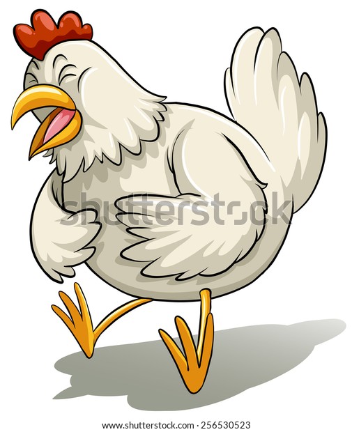 Big Fat Hen On White Background Stock Vector (Royalty Free) 256530523