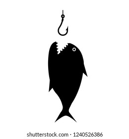 Big Fish Icon Logo On White Stock Vector (Royalty Free) 1240526386