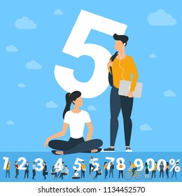 Big Five Number White Numbers Illustration Stock Vector (Royalty Free ...