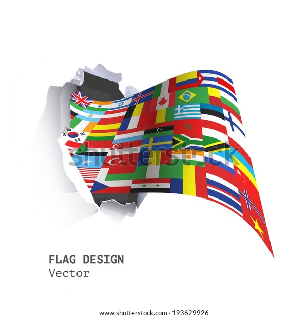Big Flag All Countries Design Inside Stock Vector (Royalty Free ...