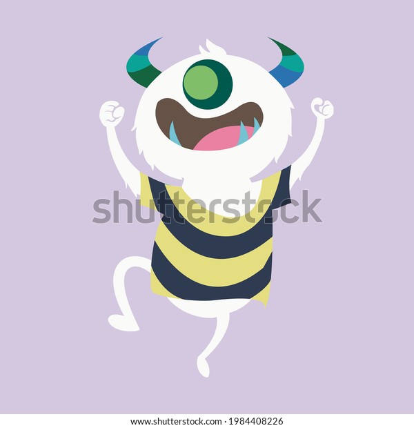 Big Funny Cartoon Monster Dancing Stock Vector (Royalty Free ...