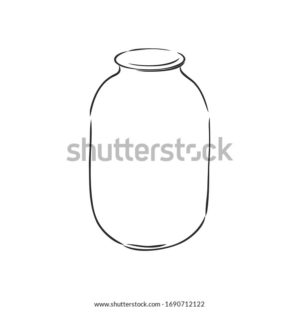 Big Glass Jar Vector Sketch Illustration Stock Vector (Royalty Free ...