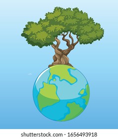 Earth Icon Trees Save Planet Illustration Stock Vector (Royalty Free ...