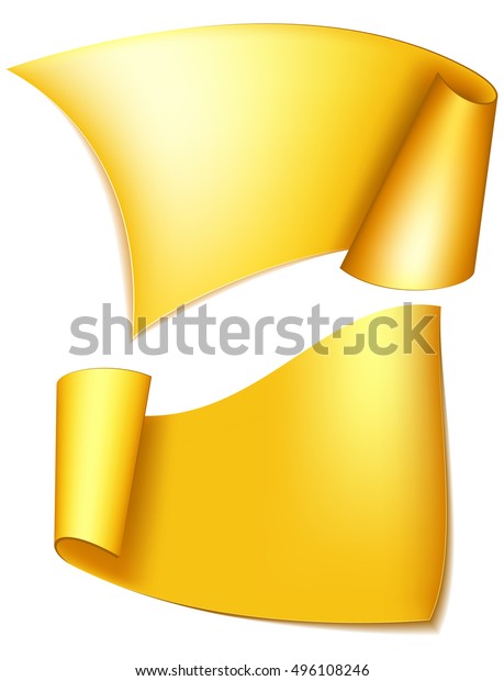 Big Gold Ribbon Stock Vector (Royalty Free) 496108246 | Shutterstock