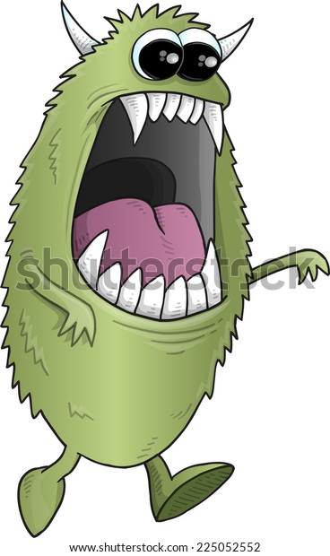 Big Green Halloween Monster Vector Illustration Stock Vector (Royalty ...