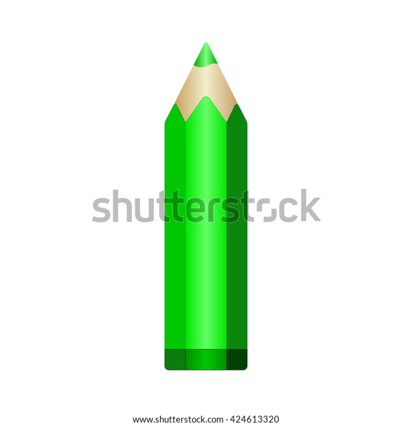Big Green Pencil Sharpened Lead Vector Stock Vector (Royalty Free ...