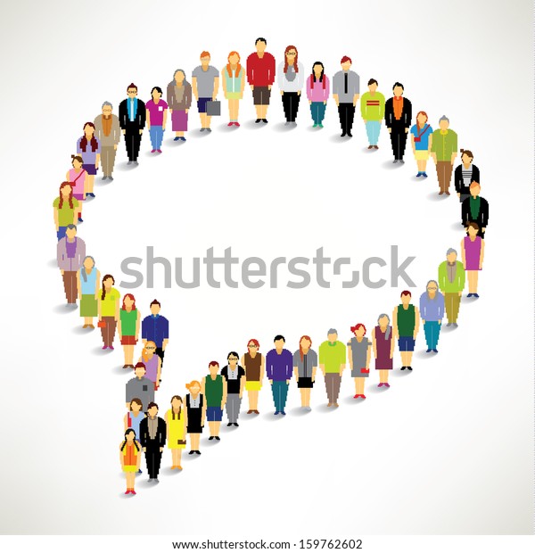 Big Group People Gather Together Vector Stock Vector (Royalty Free ...