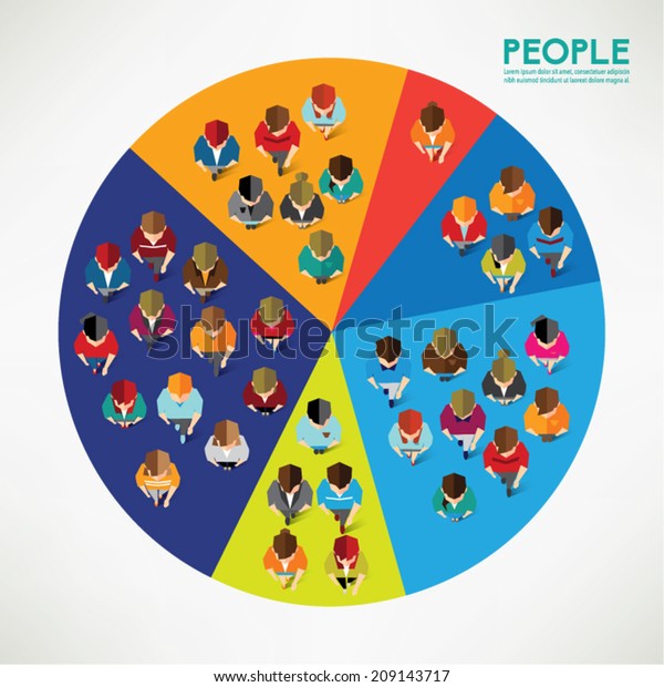 Big Group Top View People Vector Stock Vector (Royalty Free) 209143717