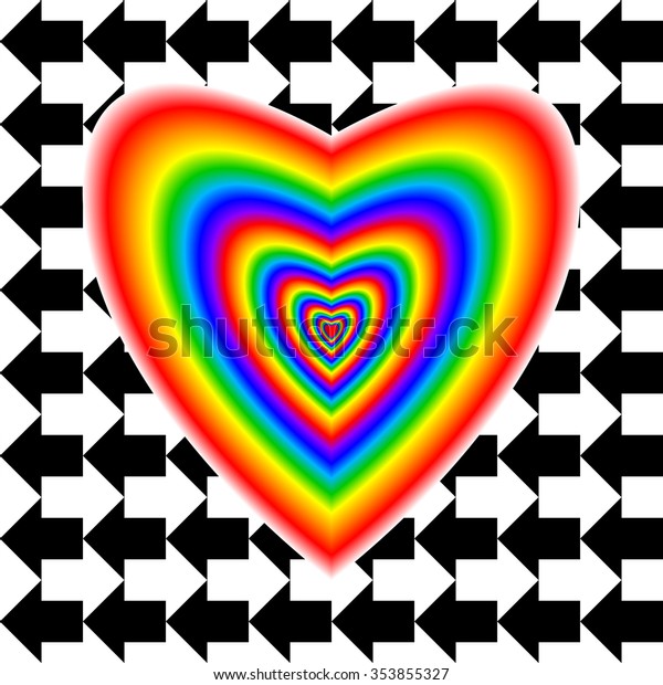 Big Heart Rainbow Colors Arrows Background Stock Vector (Royalty Free ...