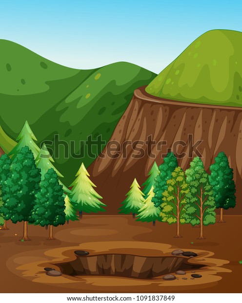 Big Hole Ground Illustration Stock Vector (Royalty Free) 1091837849 ...