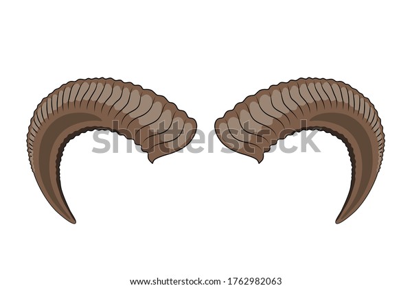 Big Horns Ram Without Head Isolated Stock Vector (Royalty Free) 1762982063