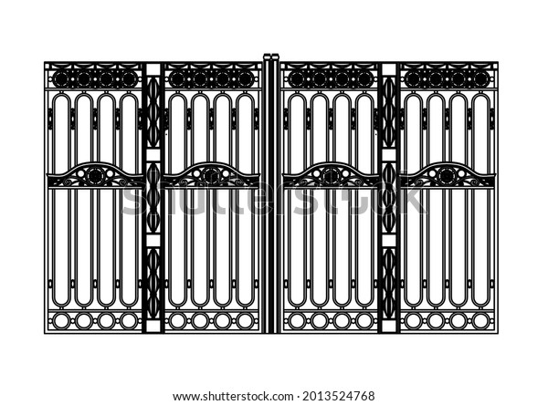 Big House Gate Sketch Vector Design Stock Vector (Royalty Free ...