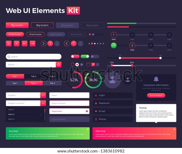 Big, huge, enhanced ui kit for web design, mobile apps with the ...