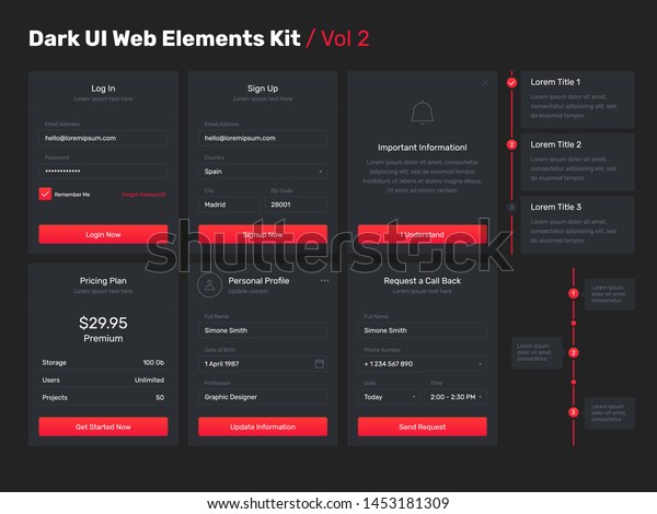 Big Huge Enhanced Ui Kit Web Stock Vector (Royalty Free) 1453181309