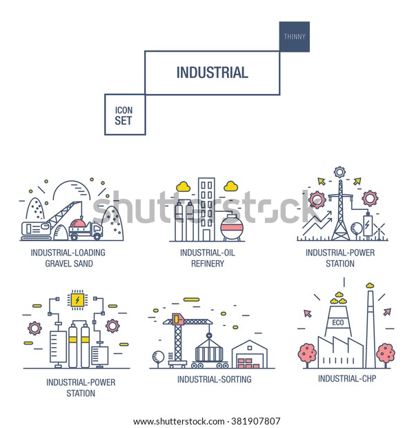 Big Industrial Icon Set Design Elements Stock Vector (Royalty Free ...