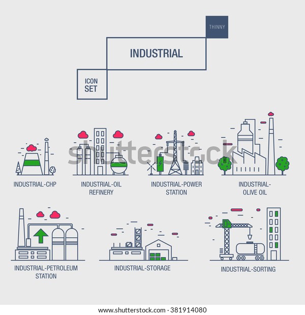 Big Industrial Icon Set Design Elements Stock Vector (Royalty Free ...