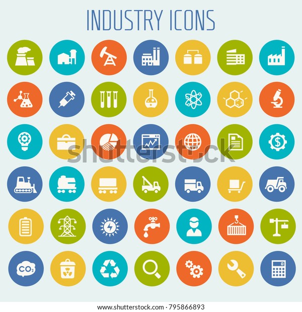Big Industry Icon Set Stock Vector (Royalty Free) 795866893
