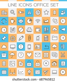 Big Inline Office Icons Collection Stock Vector (Royalty Free ...