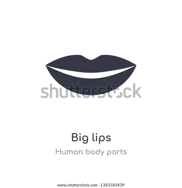 Big Lips Outline Icon Isolated Line: vector de stock (libre de regalías ...