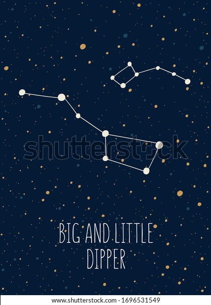 Big Little Dipper Constellations On Night Stock Vector (Royalty Free ...