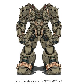 Big Mecha Robot Builded By Head Stock Vector (Royalty Free) 2203502777 ...